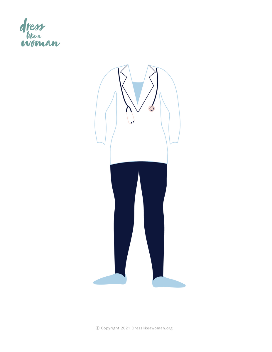 Paper Doll Outfit, Medical Doctor – Dress Like a Woman Org