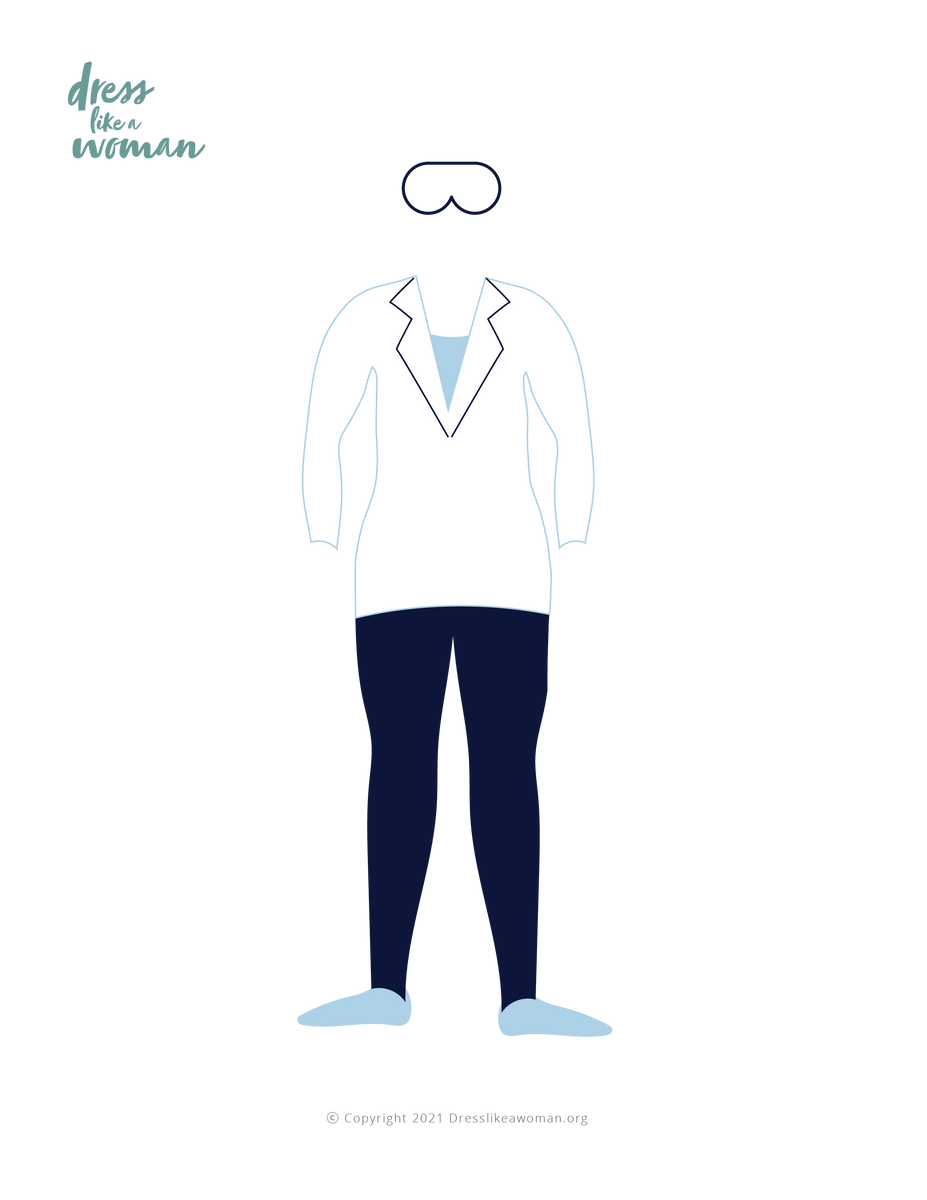 Paper Doll Outfit, Scientist – Dress Like a Woman Org